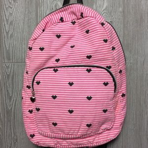 Bags | Nwt Pink And Black Heart Backpack | Poshmark
